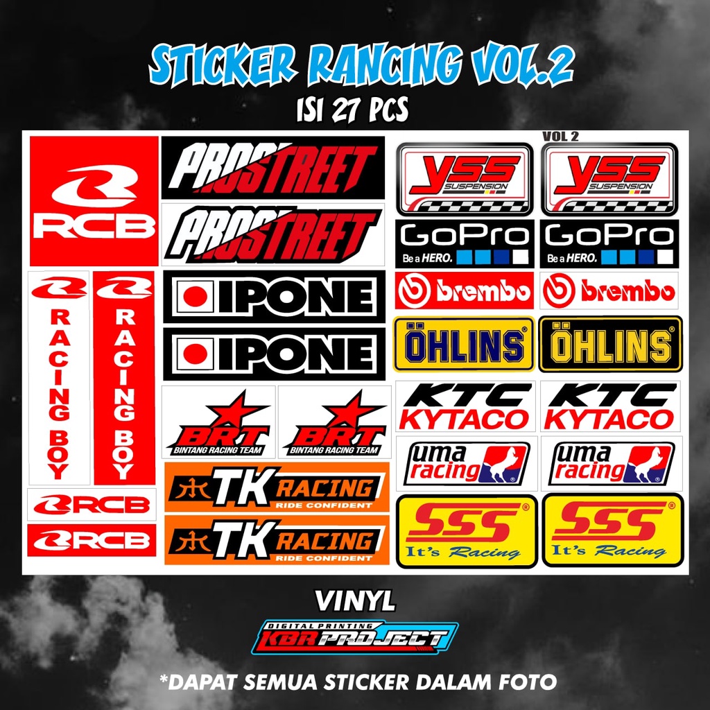 Jual [COD] STICKER PACK RACING VOL.2 | STICKER PACK Hologram murah isi ...