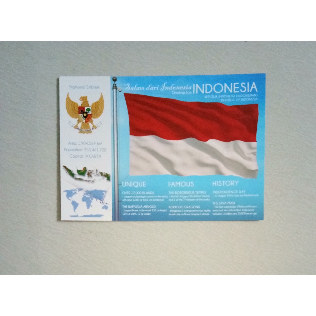 Jual FOTW Flag of The World Indonesia Postcard series Kartu pos ...