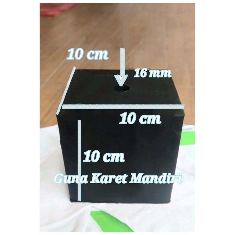 Jual Karet Engine Mounting Karet kotak lebar 10 cm tebal 10 cm lobang ...