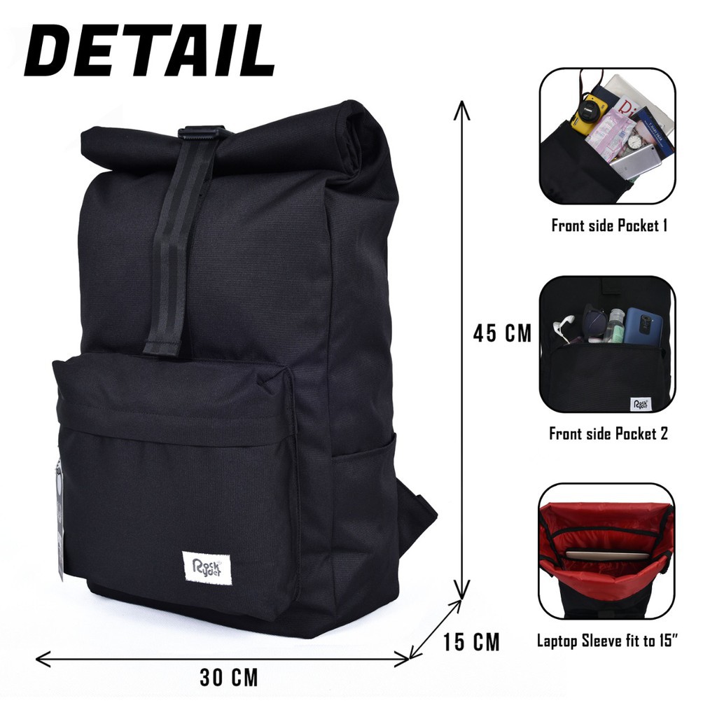 Jual (COD) RO 01 Tas ransel Backpack Distro Original Rockryder Gendong ...
