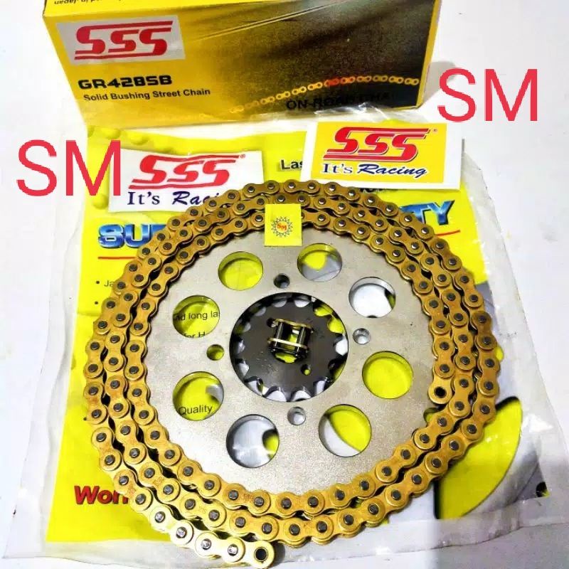 Jual Gear Gir Set SSS Cbr Cb150 R Megapro Verza Tiger Rantai Gold SB ...