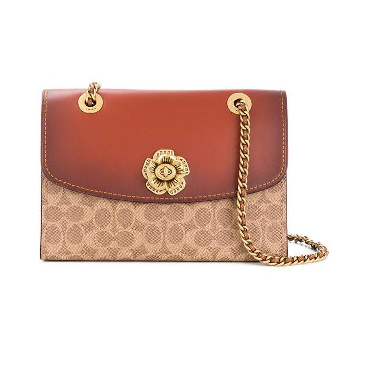 Jual Coach Tea Rose Parker In Signature Shoulder Bag 30585 | Shopee ...