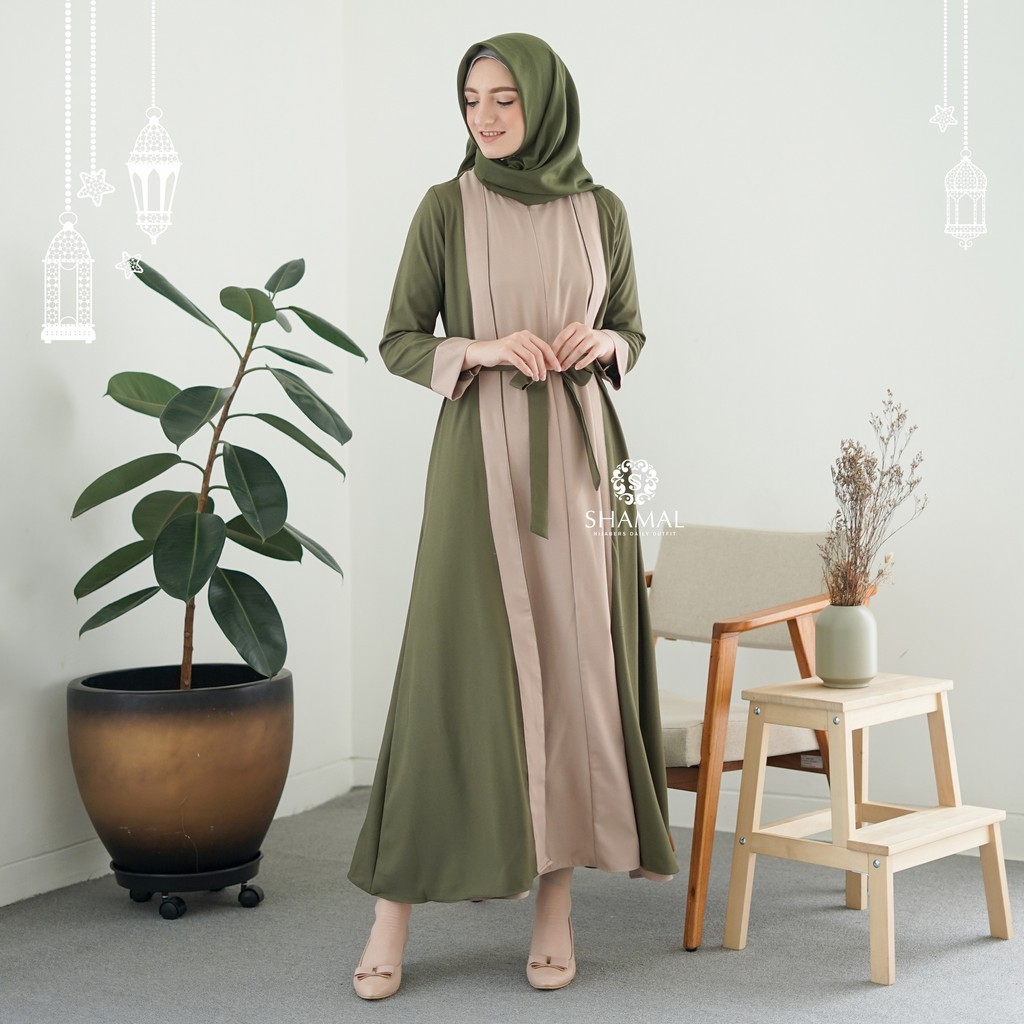 Jual Baju Dress Busui Wanita Muslim Shamal - Trisha Gamis | Shopee ...