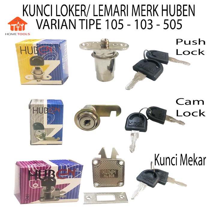 Jual HUBEN Kunci Loker/ Lemari Varian HL 105 - HL 505 - HL 103-25mm | Shopee Indonesia
