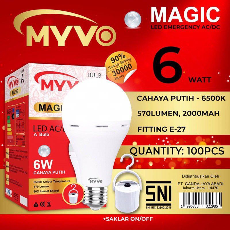 Jual Lampu LED Cas / Lampu Emergenzy 6watt/ 10watt/15watt Myvo | Shopee ...