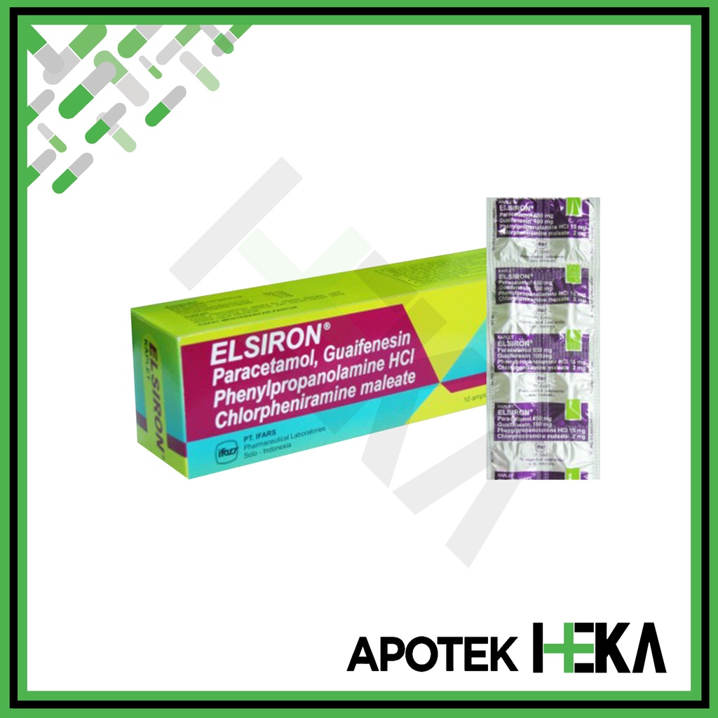 Jual Elsiron Kaplet Box isi 10x10 Tablet - Paracetamol untuk Flu ...