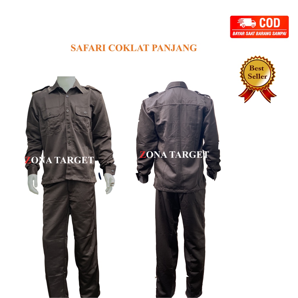 Jual seragam safari coklat lengan panjang seragam security,paspampres ...