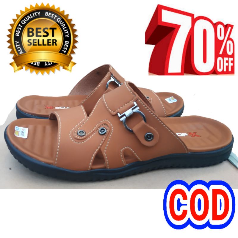 Jual Sandal Selop Cowok Sandal Slop Kulit Pria Slide - Sendal Selop ...