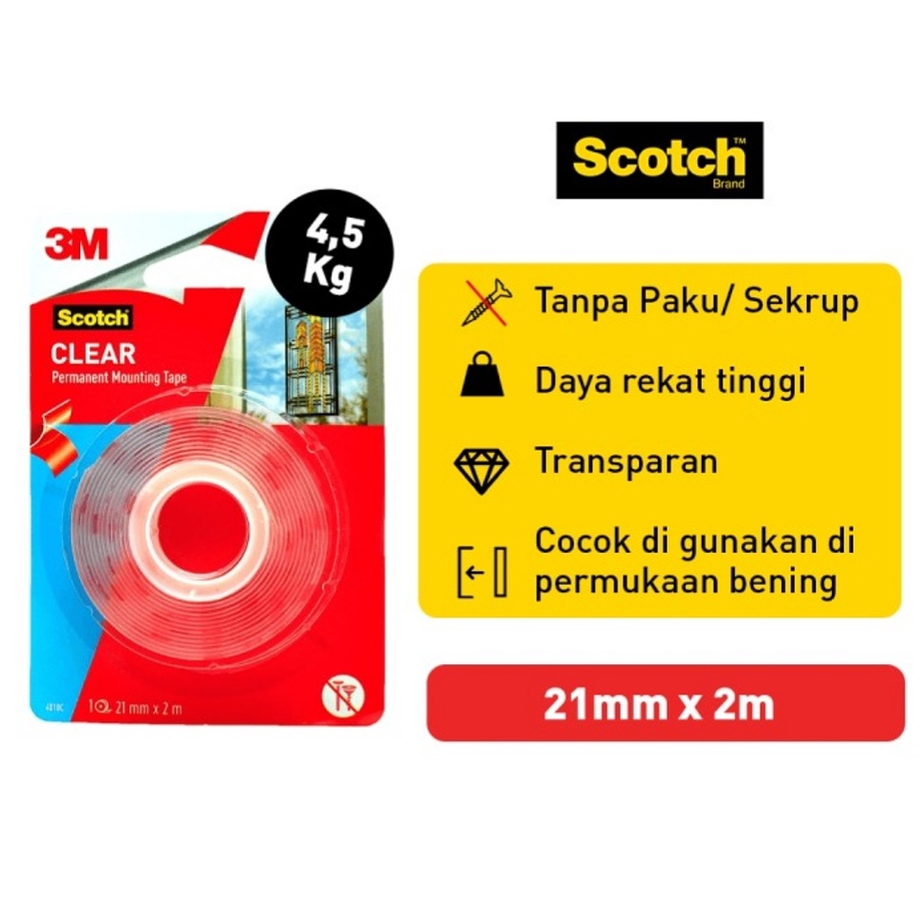 Jual 3M Scotch Double Tape Transparan VHB Mounting indoor outdoor. Varian 4010c (21mm 2m) & 410 ...