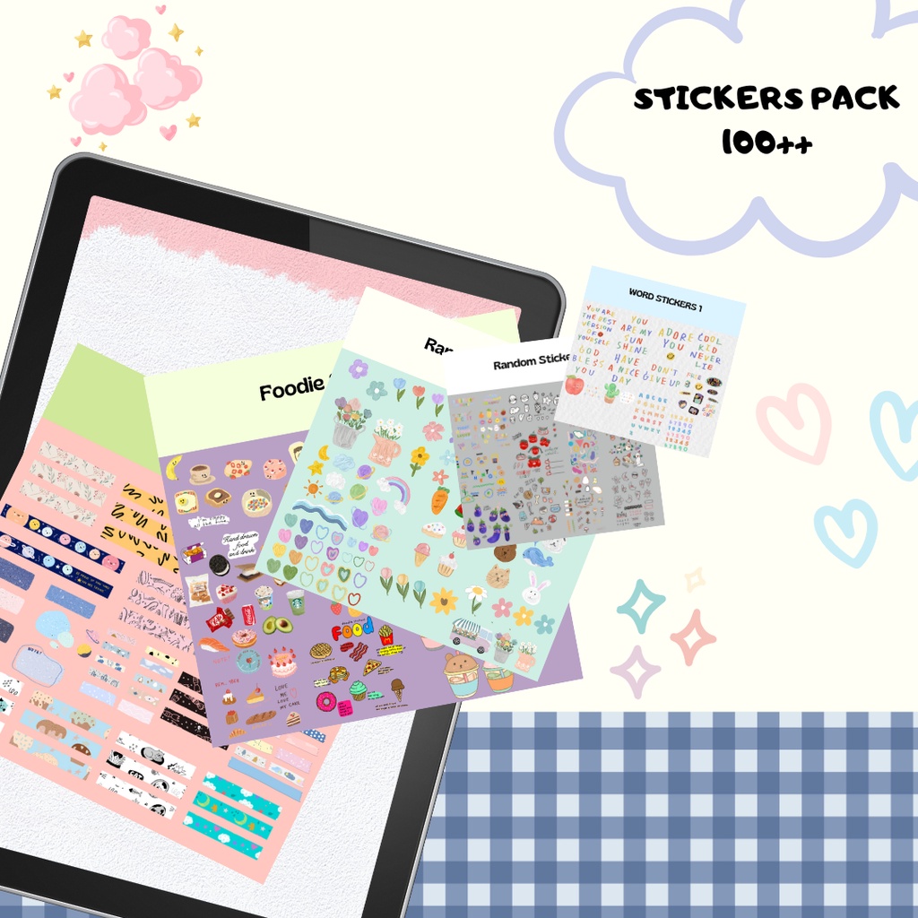 Jual Sticker Digital Pre-crop Cute Aesthetic Colorful --- Aries Digital ...