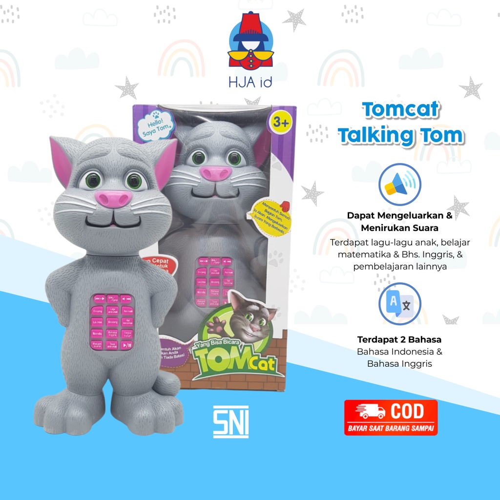 Jual Mainan Boneka Bicara Tomcat Anak Kucing Kucingan Talking | Shopee ...