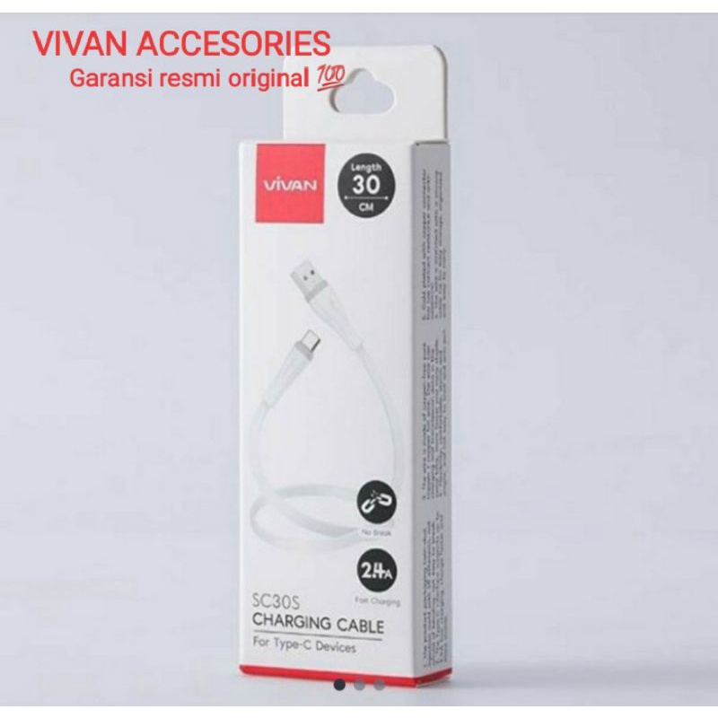 Jual VIVAN SC30S 2,4A.30 CM Type C Quick Charge SR Extended Protection Flat Design Data Cable ...