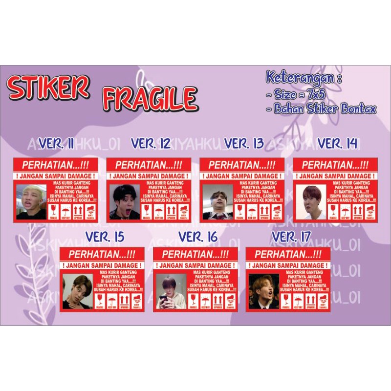 Jual STIKER FRAGILE / STIKER JANGAN SAMPAI DAMAGE MEME BTS PART2 ...