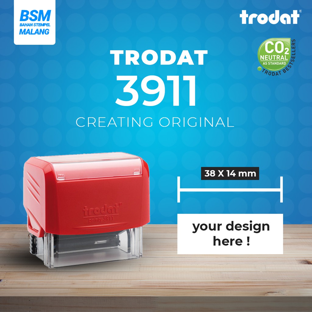 Jual Gagang Stempel Trodat 3911 - Ukuran Area Stempel 38 x 14 mm - Bahan Stempel Malang | Shopee ...