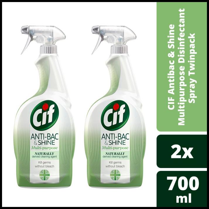 Jual Cif Antibac & Shine Multipurpose Disinfectant Spray 700Ml Twinpack ...
