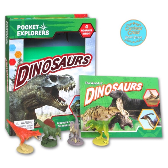 Jual Pocket Explorers Dinosaurs 4 Figurines Inside! (Discover Fun Facts ...