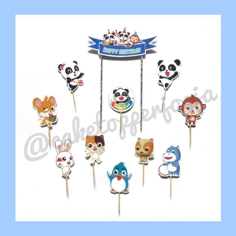 Jual Cake Topper Karakter Babybus (Full Set) / Hiasan kue tema Babybus ...