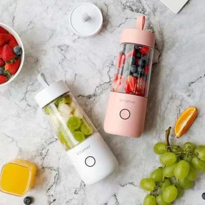 Jual VITAMER BLENDER PORTABLE 350ML Blender Juice mini USB 4 mata ...