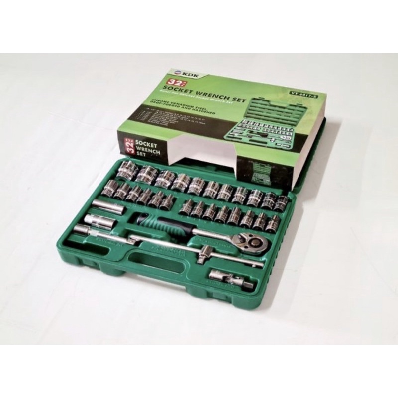 Jual ANAK SOK SET 32PCS KDK MIRROR CHROME VANADIUM STEEL | Shopee Indonesia