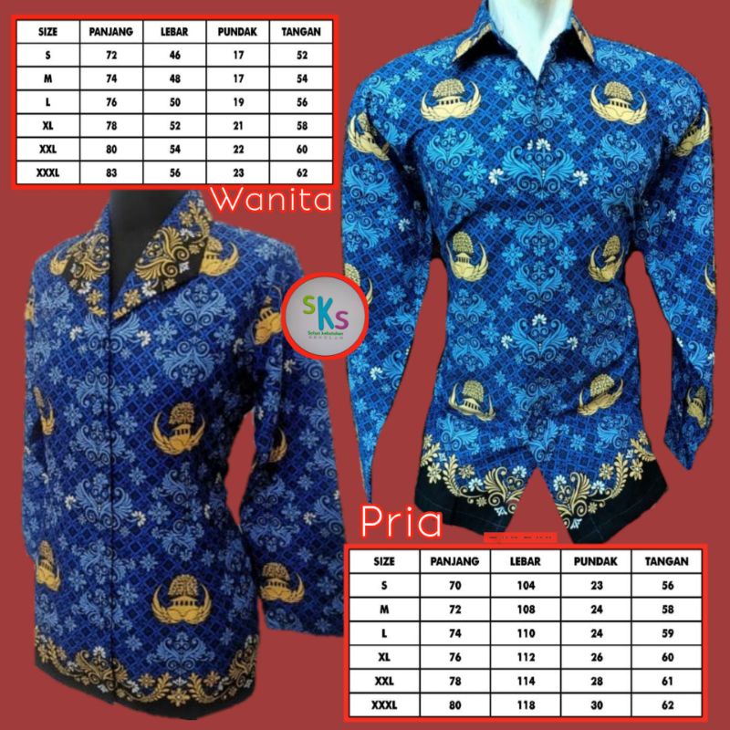 Jual BAJU SERAGAM KORPRI WANITA PRIA MOTIF BARU 2022 BAHAN KATUN C40s | Shopee Indonesia