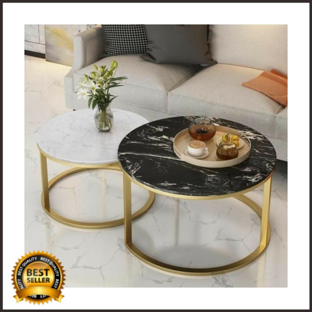Jual Meja Tamu Meja Nesting Meja Kopi Bulat Top Table Coffe Marmer ...