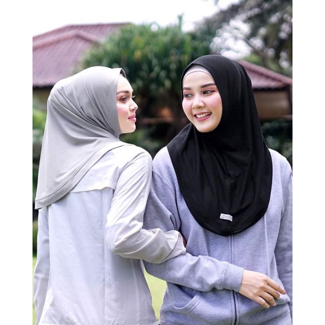 Jual Hijab Sporty Non Pet S M L XL Jilbab Sport Bergo Non Pet Hijab Instan Jersey Hijab Sport ...