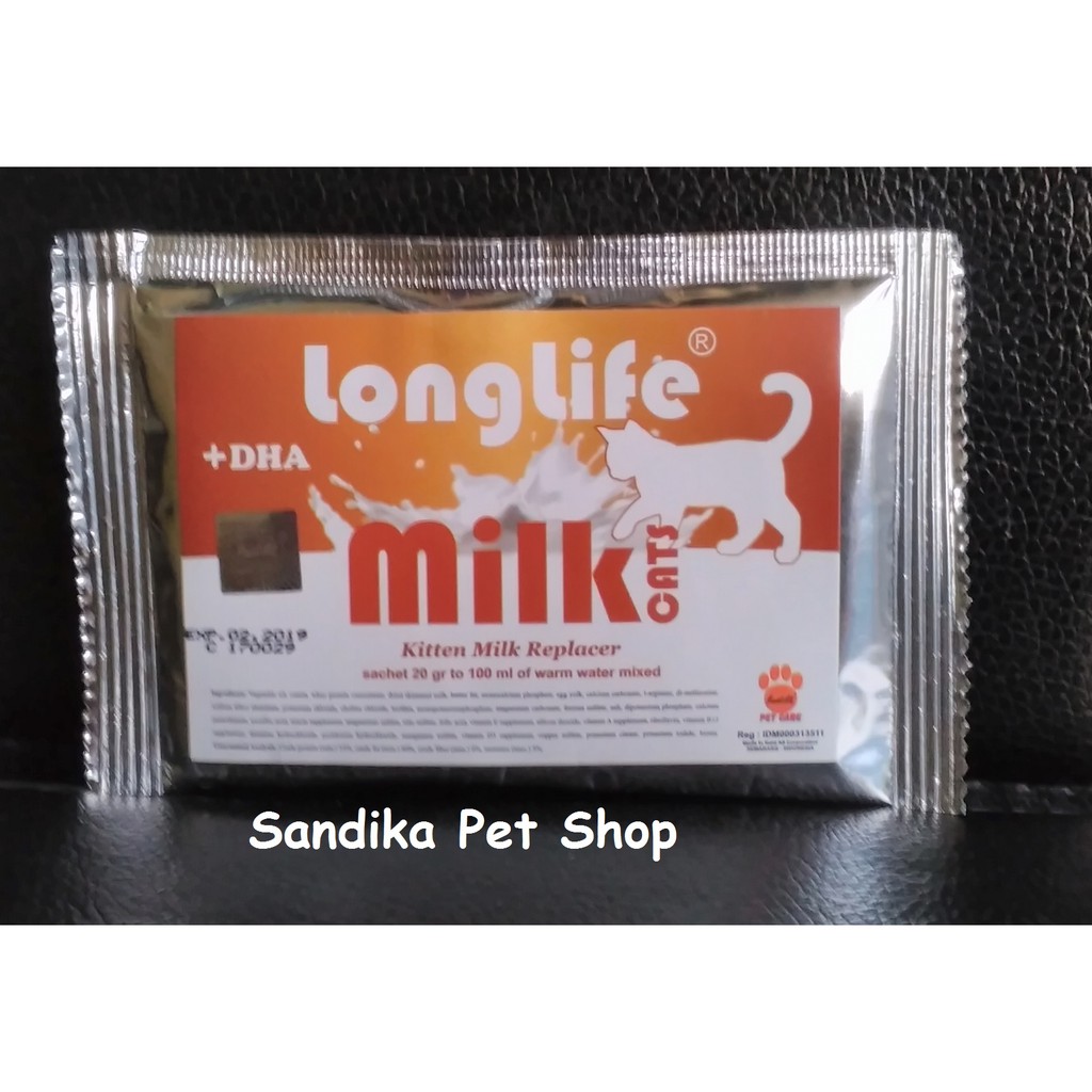 Jual Cat Milk / Susu Kucing LONGLIFE + DHA Milk Replacer 20 Gram | Shopee Indonesia