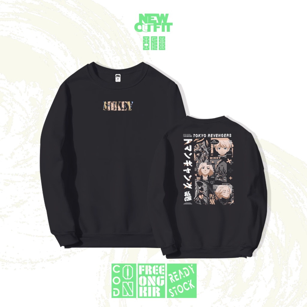 Jual Sweater Crewneck Switer Anime Pria Tokyo Revengers Mikey Geng ...