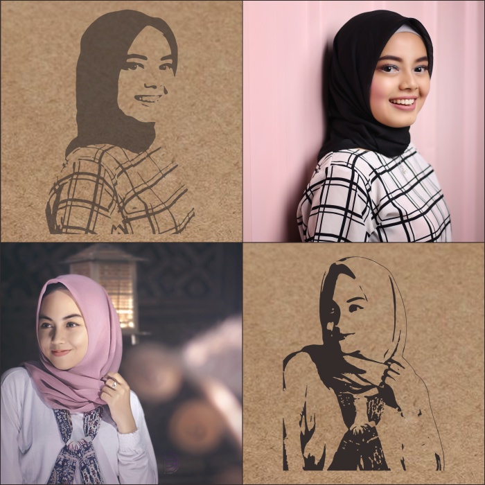 Jual Custom Foto Grafir MDF/ Engraving Grafir Poto Siluet / Grafir Poto ...