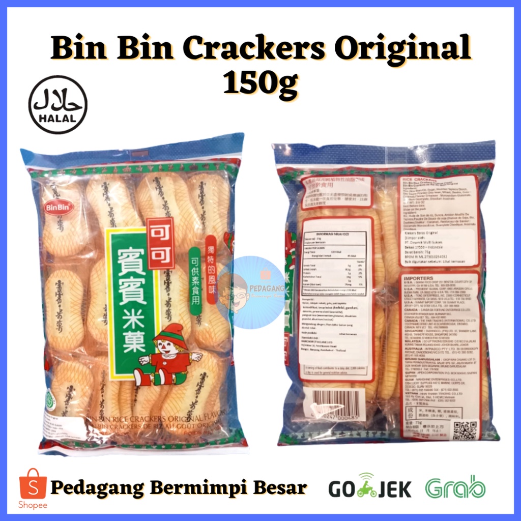 Jual Bin Bin Rice Crackers Original 150g/ Bin bin Biscuit Beras Rasa ...