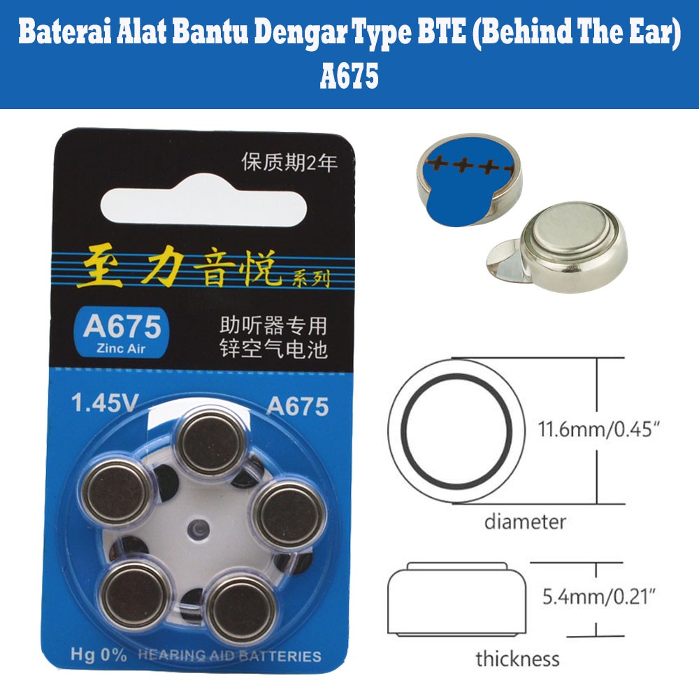 Jual Baterai Alat Bantu Dengar Jam Tangan Kalkulator Baterai Kancing ...