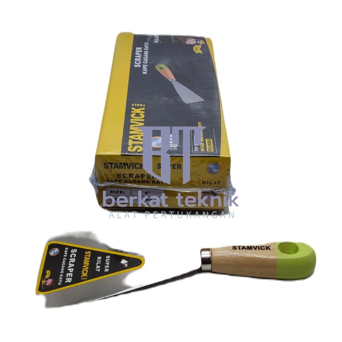 Jual Stamvick kape Gagang Kayu 4 INCH - Scraper Dempul Gagang Kayu 4 ...