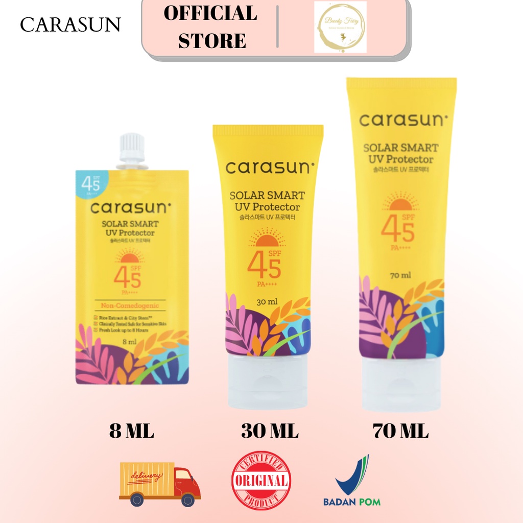 Jual Carasun Solar Smart UV Protector SPF 45 PA++++ 30ml - Sunscreen | Shopee Indonesia