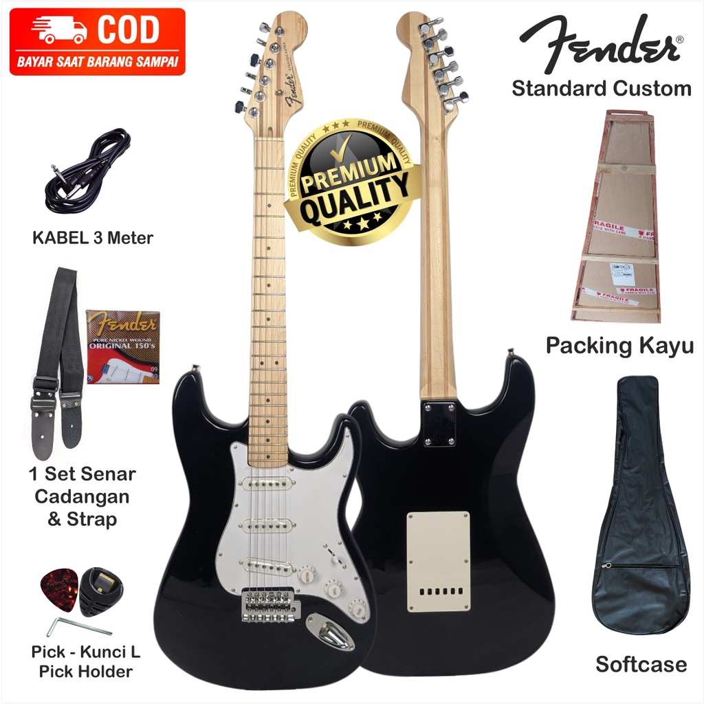 Jual Fender stratocaster custom paket lengkap bonus paking kayu ...