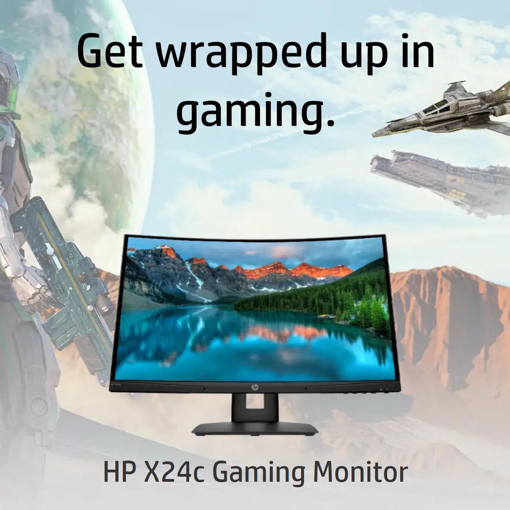 Jual HP X24C 24 Inch Curved Gaming Monitor FullHD 144Hz | Shopee Indonesia