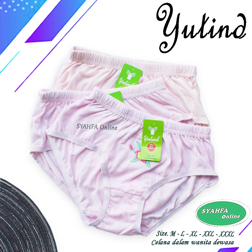 Jual ( 6pc ) CD Yutind Bordir & Sablon | Celana Dalam Wanita Dewasa Karet Kerut Motif - Syahfa ...