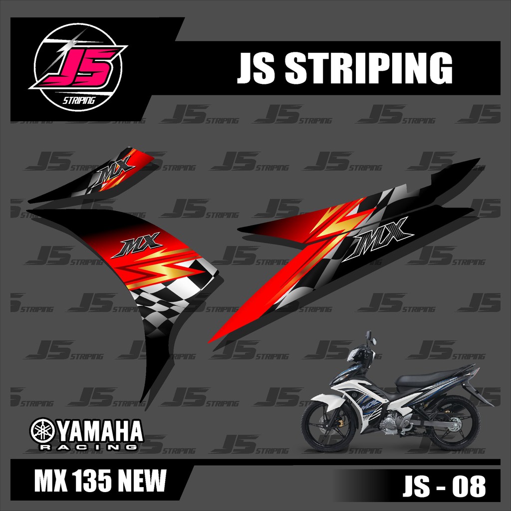 Jual Stiker Stiker Striping Lis Variasi Motor MX NEW 135 Desain JS-08 ...