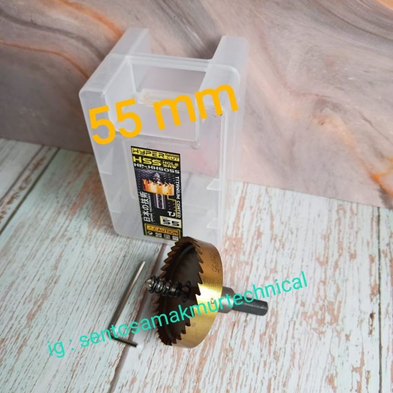 Jual HYPER 55 MM Hole Saw Besi HSS Mata Bor Pembolong Besi 55mm ...