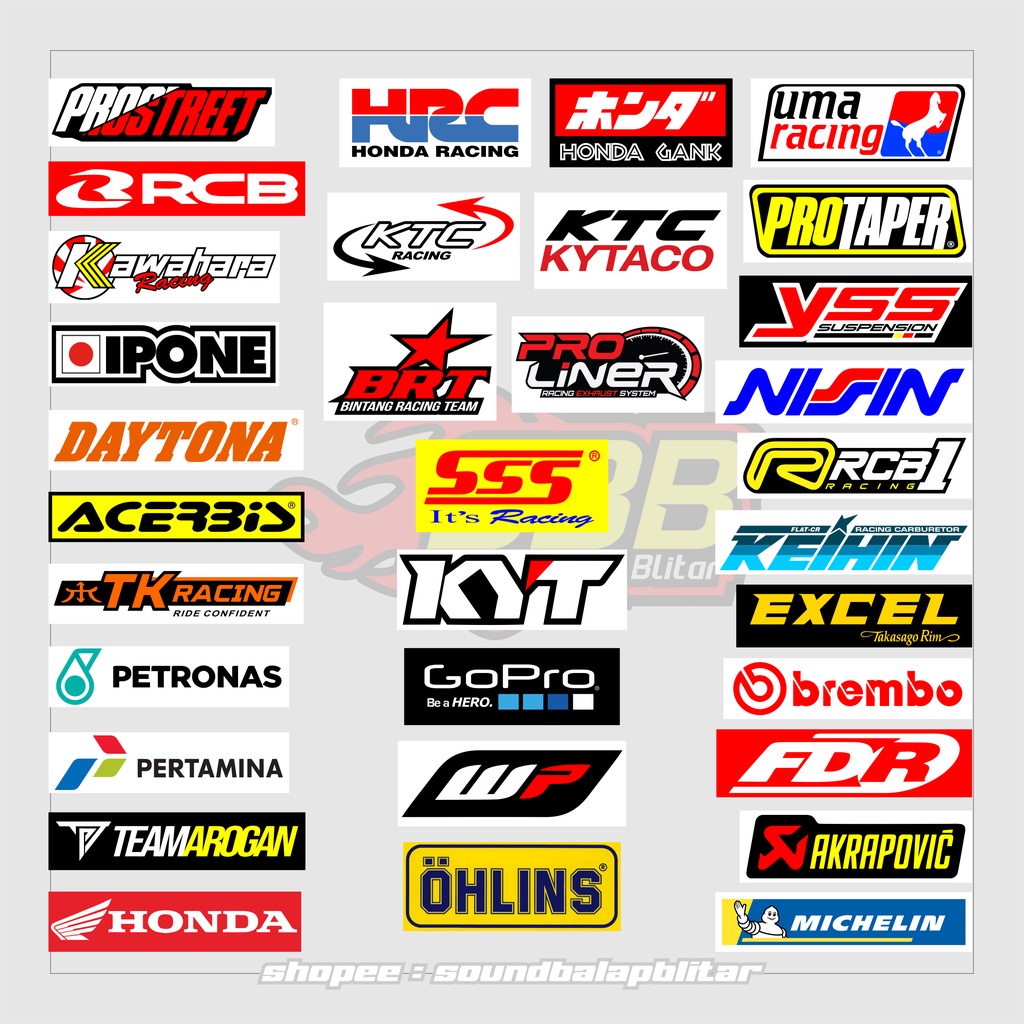 Jual Stiker Motor Sponsor Racing (Bijian) - RCB GoPro Honda Gank ...