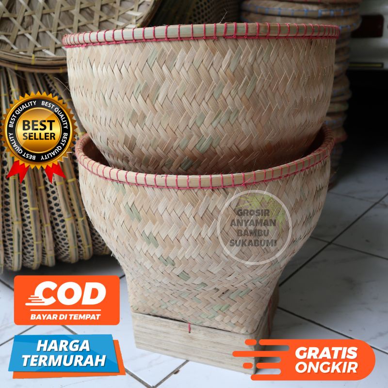 Jual bakul bambu 10 liter jumbo/ wadah nasi jumbo/ bakul isikan / bakul ...