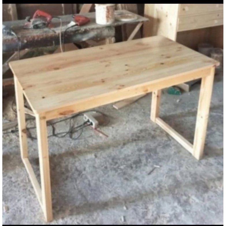 Jual MEJA MODEL U 60 X 60 X 75 NATURAL KAYU, KAYU JATI BELANDA | Shopee ...