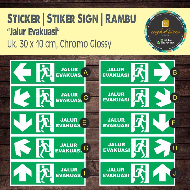 Jual Sticker Stiker Sign Rambu K3 Jalur Evakuasi - Uk. 30x10 cm | Shopee Indonesia