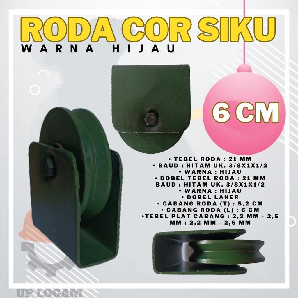 Jual Roda Pagar Besi cor ukuran 6 cm warna hijau bentuk Siku dan Bentuk ...