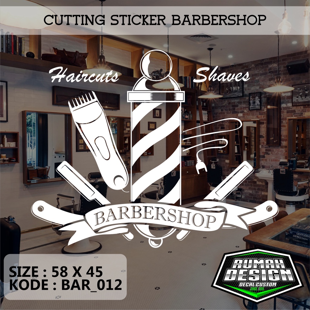 Jual Wall Cutting Sticker Stiker Dinding Barber Shop Salon Potong Cukur ...