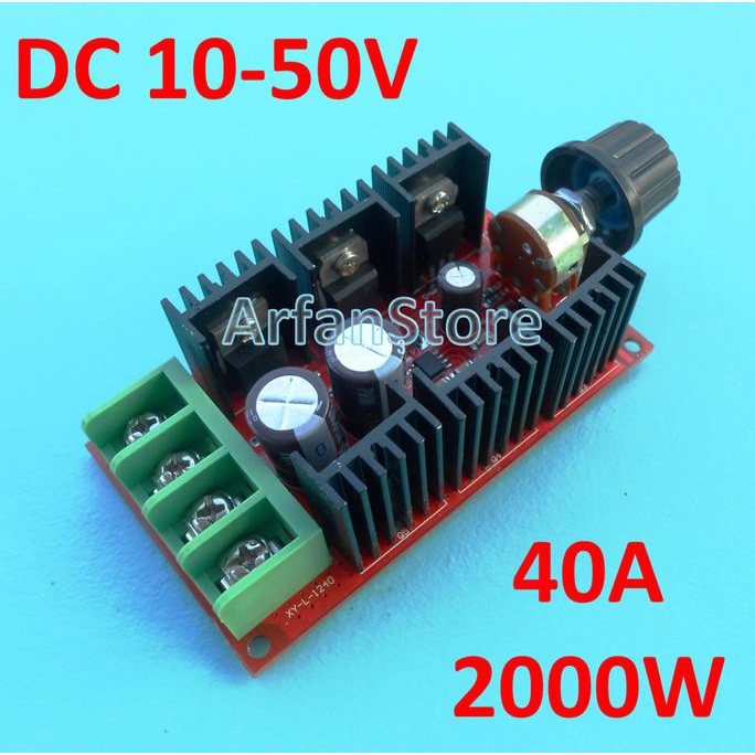 Jual 40A 2000W PWM Dimmer DC 10-50V Speed Motor Controller Dimer LED ...