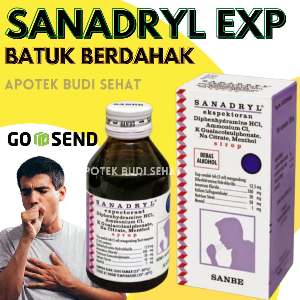 Jual Sanadryl Ekspektoran Obat Batuk Berdahak Obat Batuk Sirup 120mL ...
