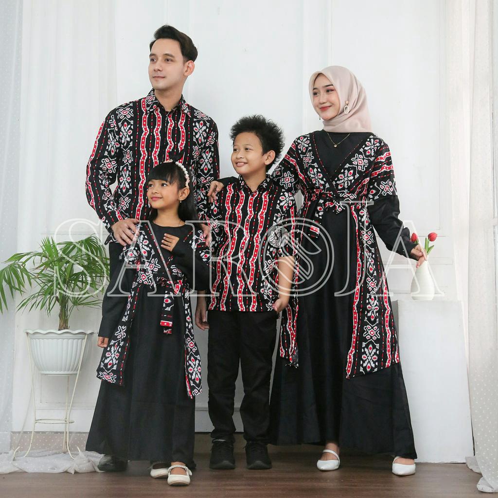 Jual SAROJA | Couple Batik Keluarga Songket Dua Merah | Baju Couple Pasangan | Baju Couple ...