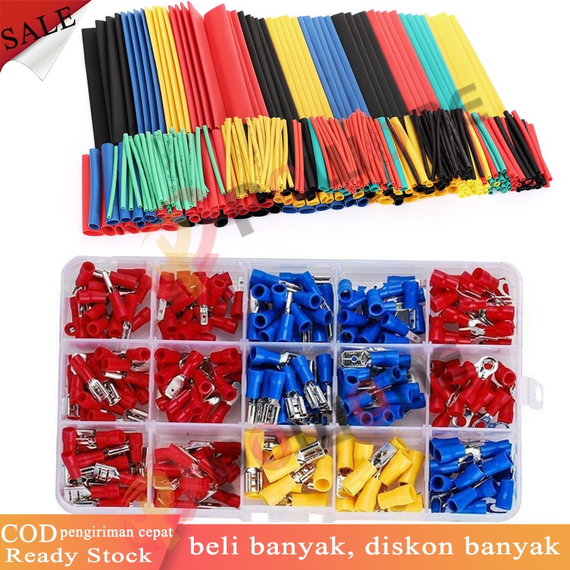 Jual 280 PCS Insulated Wire Electrical Connectors - Butt, Ring, Spade ...