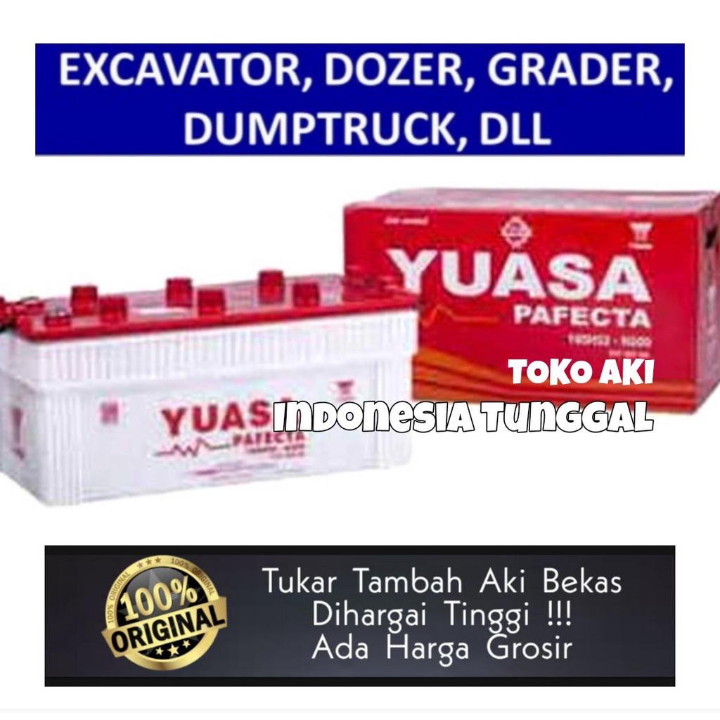 Jual AKI YUASA N200 EXCAVATOR GRADER DOZER KOMATSU TRACTOR BUS KAPAL LIFT GENSET | Shopee Indonesia