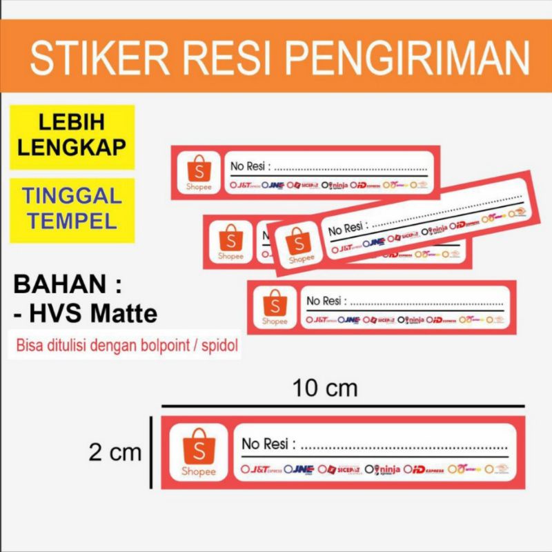 Jual Stiker Resi Pengiriman / Lebel Resi Pengiriman [isi 25 Lembar ...